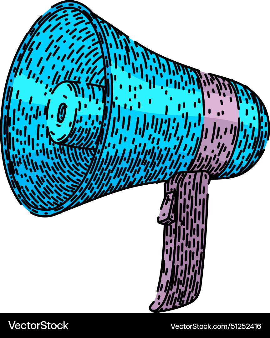 Isolated megaphone sketch hand drawn Royalty Free Vector