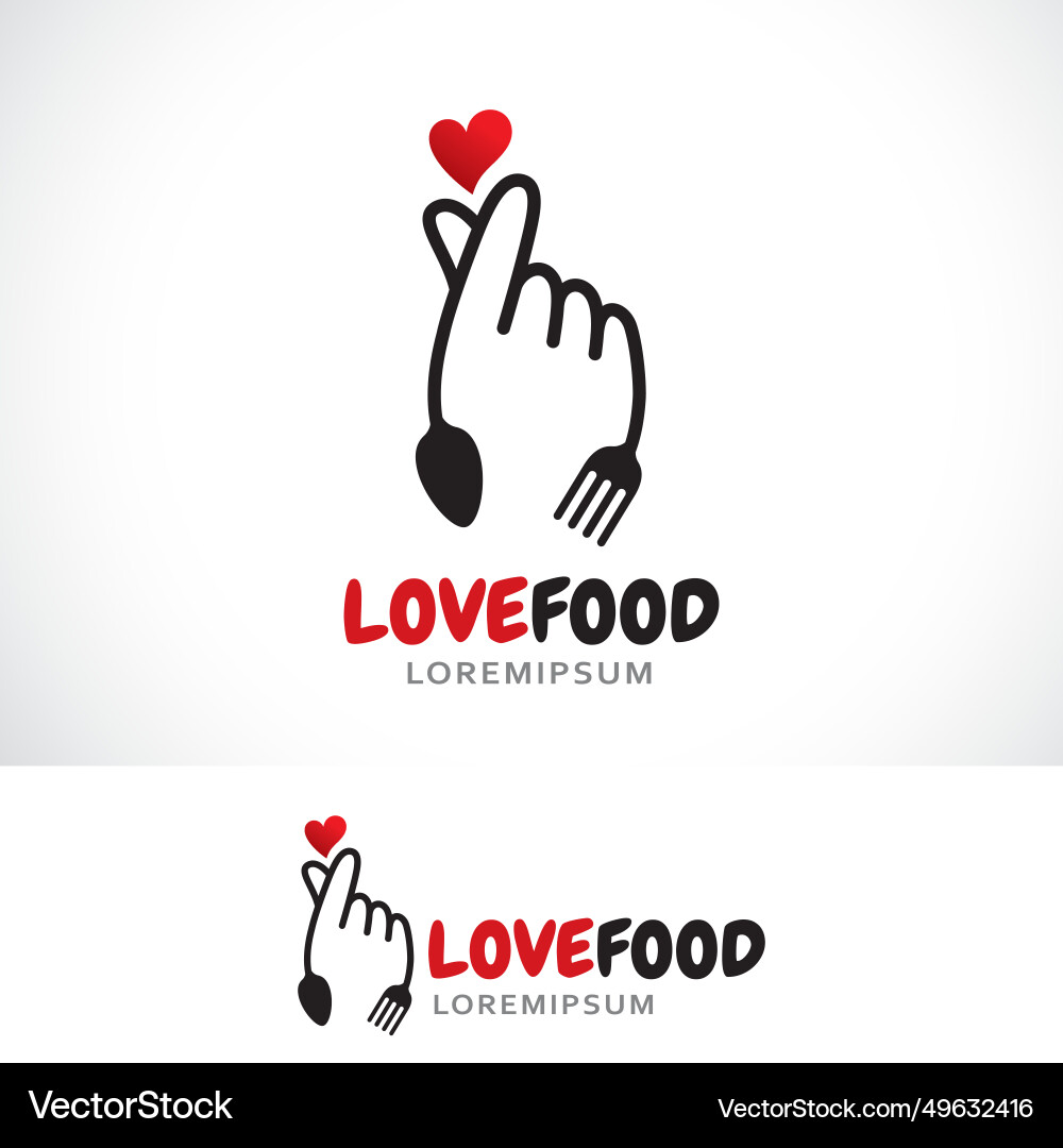 Love food logo design template Royalty Free Vector Image