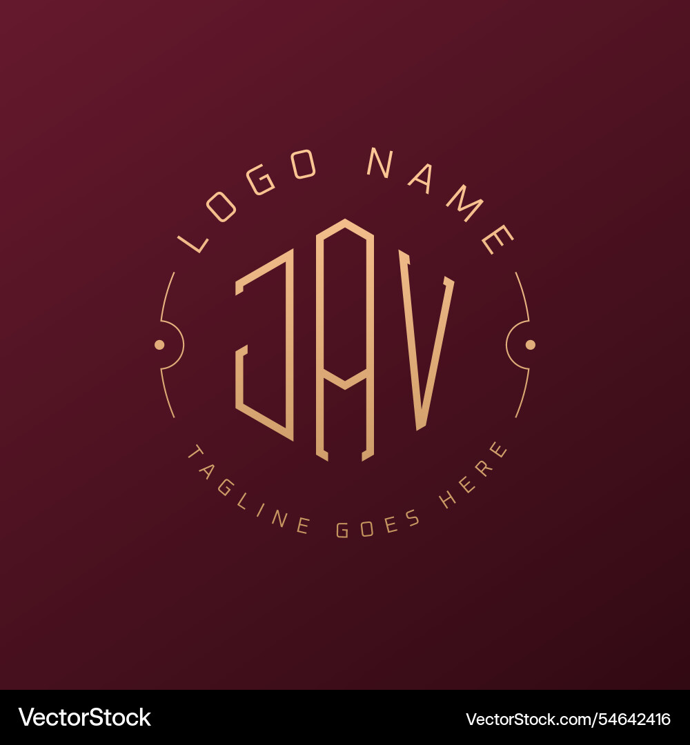 Luxury jav logo design elegant letter Royalty Free Vector