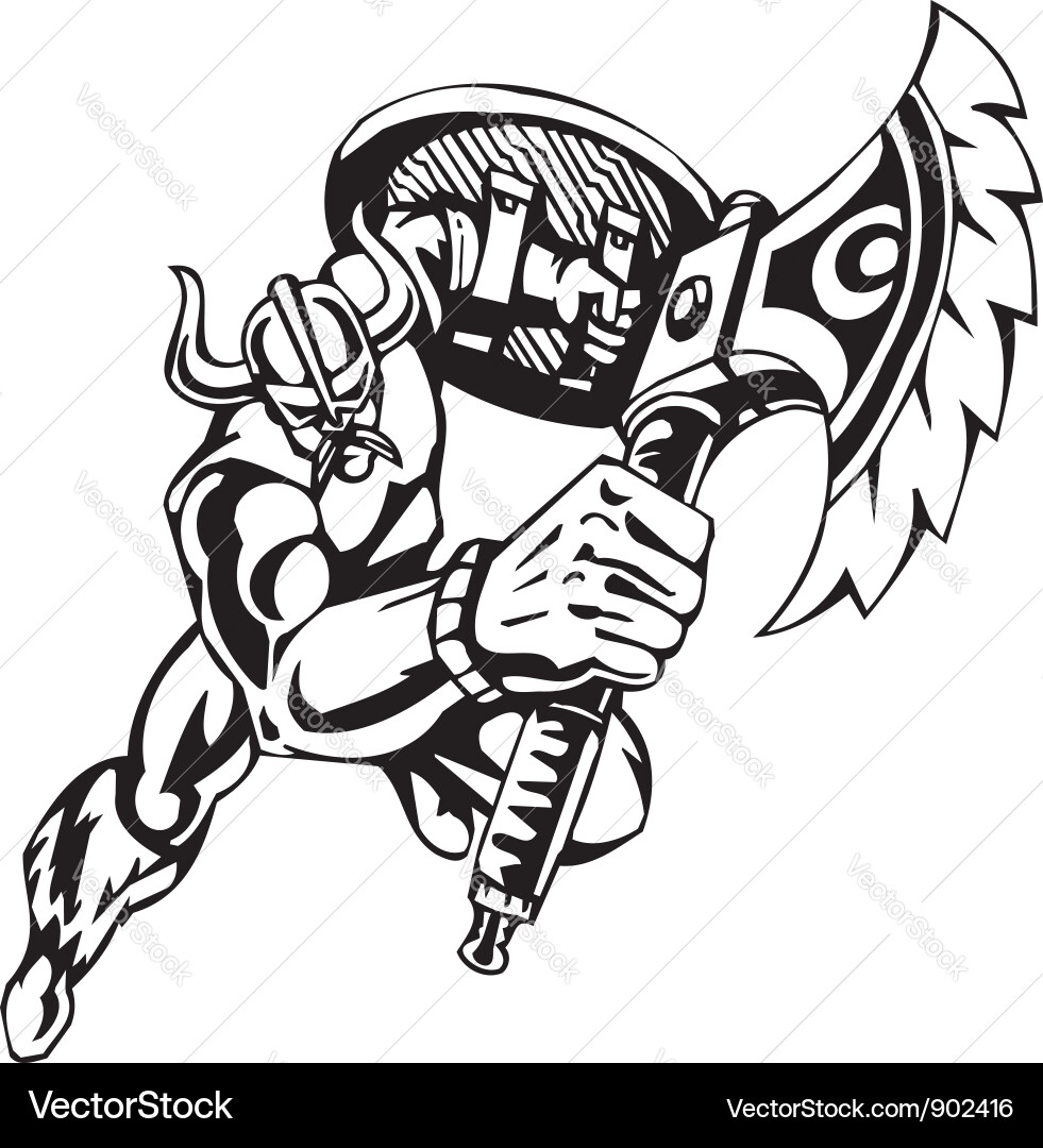 Nordic viking - vinyl-ready Royalty Free Vector Image