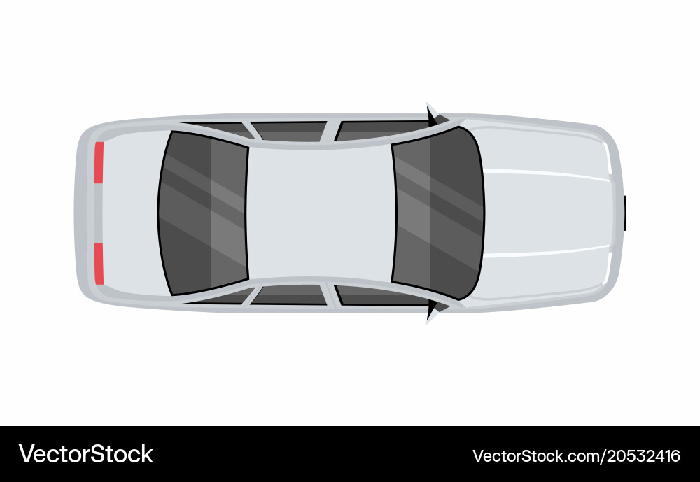 Silver car top view Royalty Free Vector Image - VectorStock