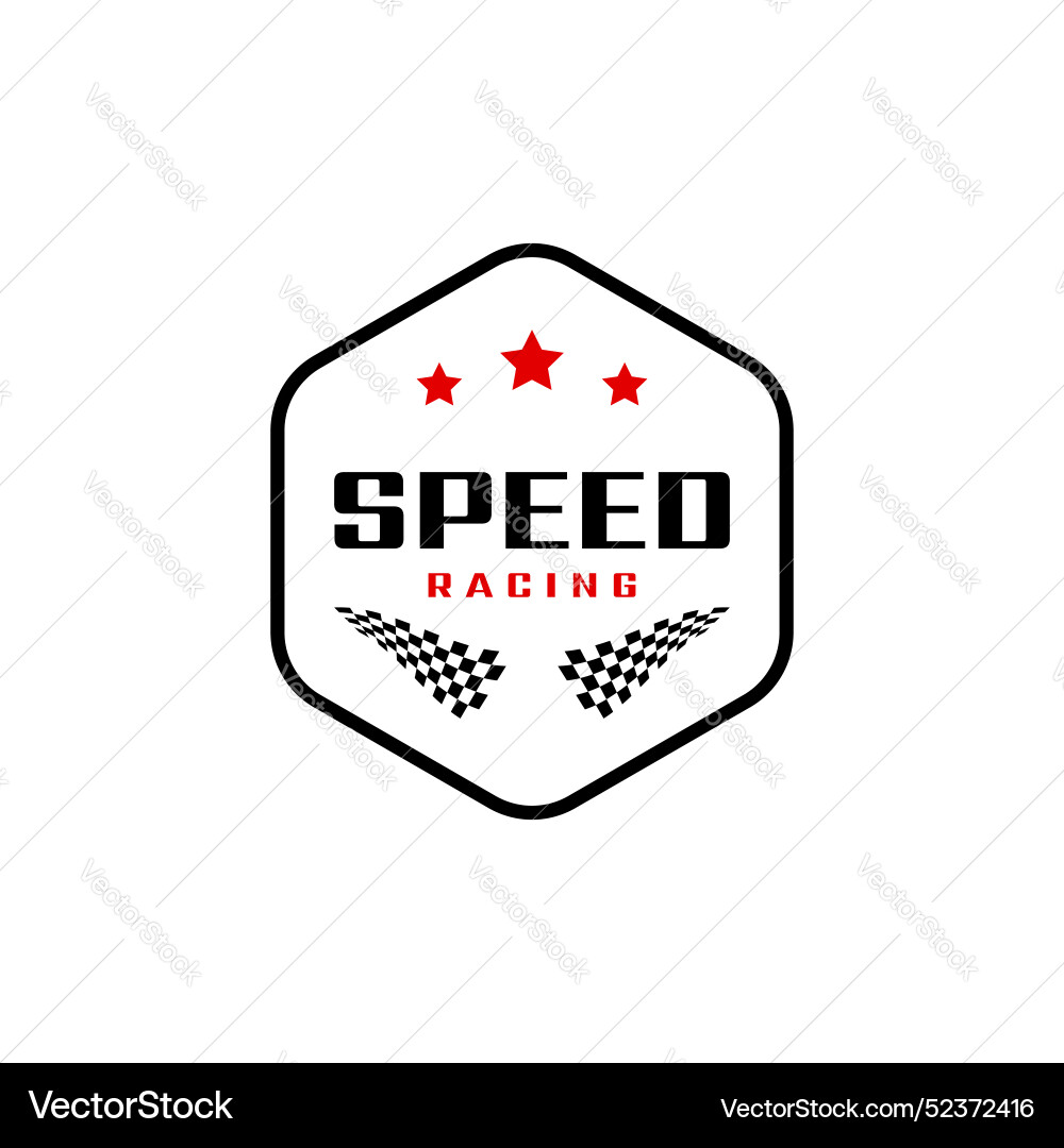 Speed racing motocross badge logo design template Vector Image