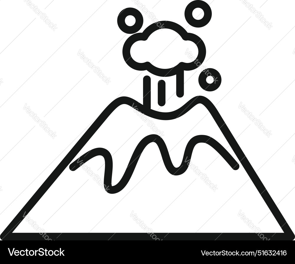 Volcano erupting ash cloud smoke natural disaster Vector Image