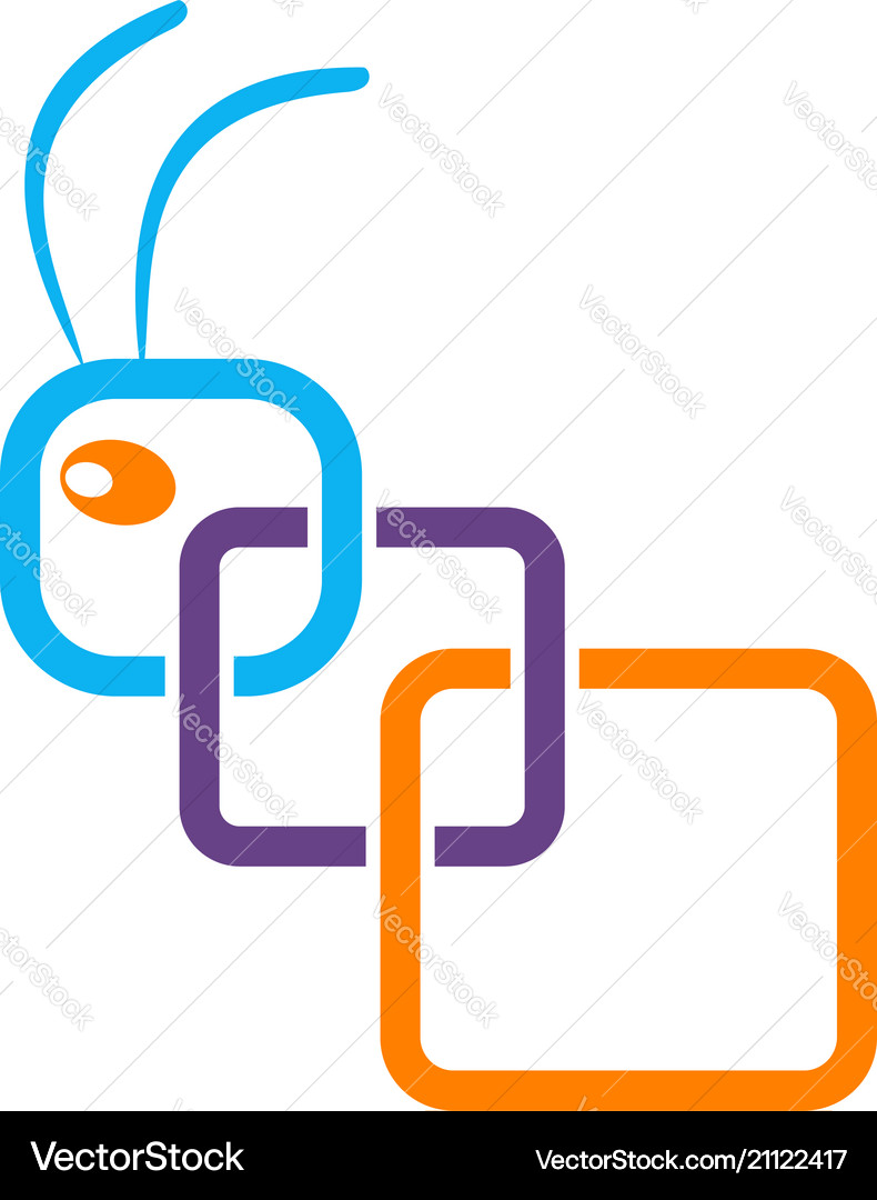 Ant Connection Logo - Colony Template Royalty Free Vector
