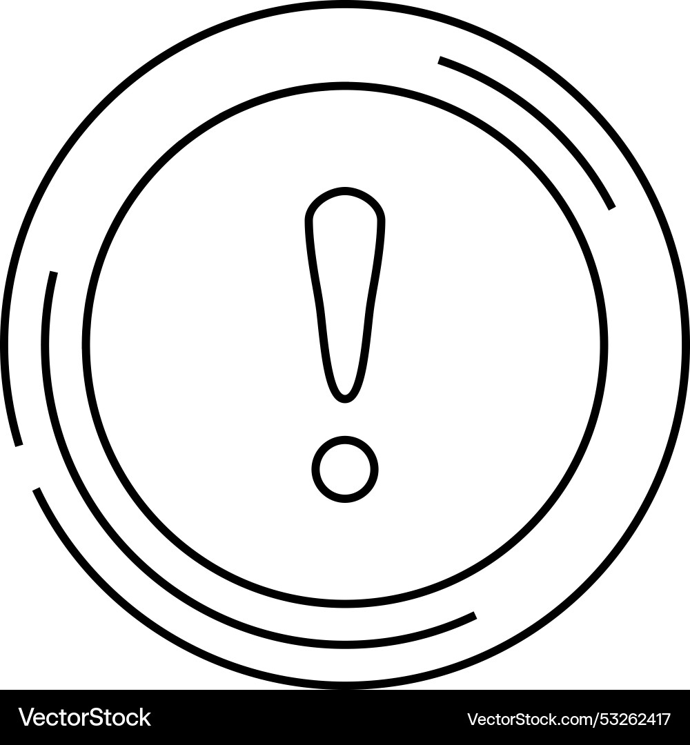 Attention icon alert line Royalty Free Vector Image