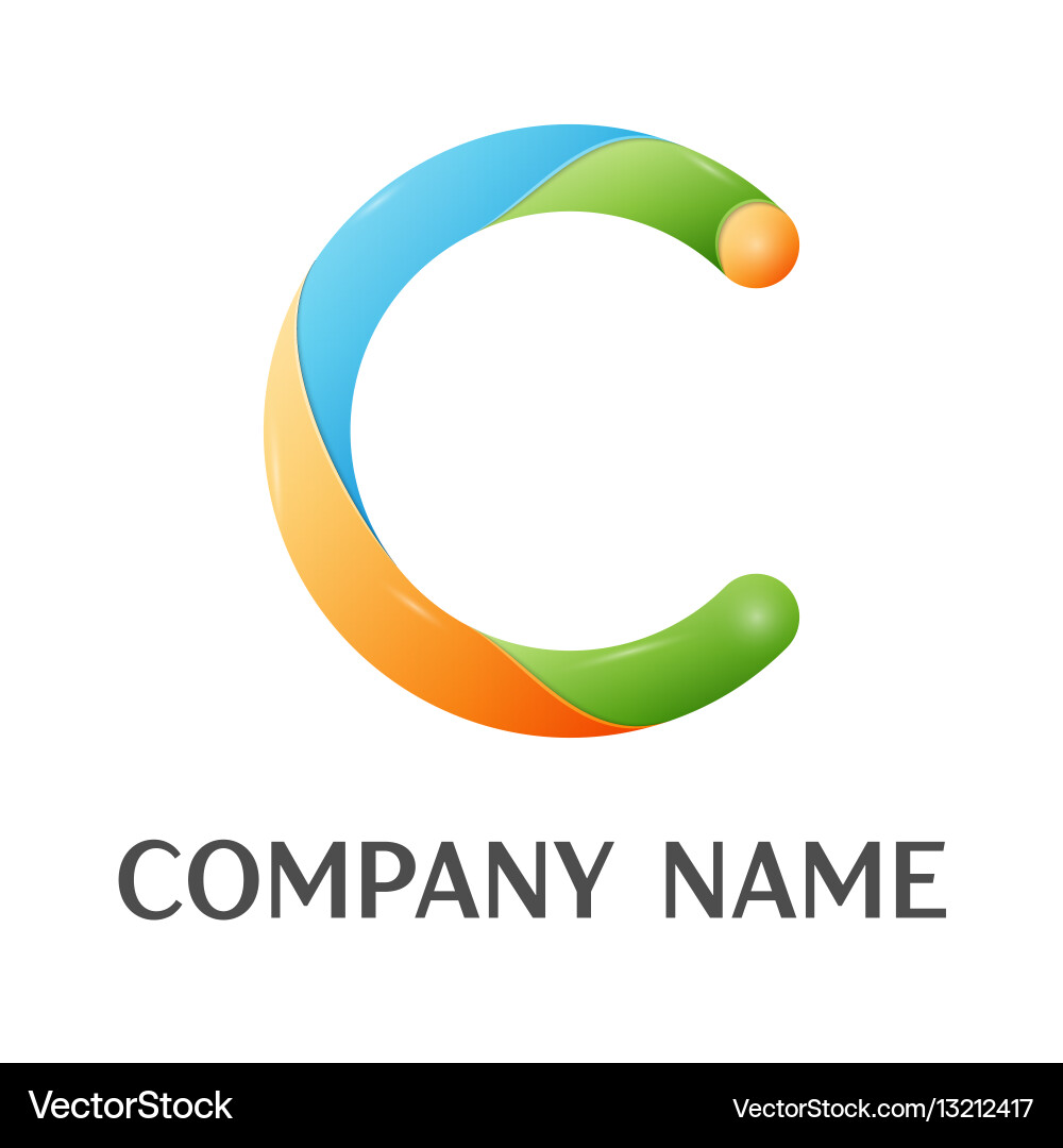 C letter colorful logo Royalty Free Vector Image