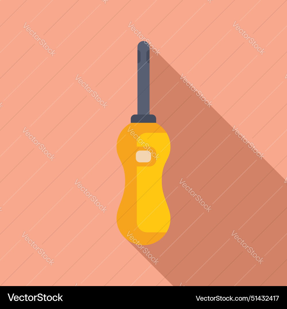 Flat design of yellow screwdriver Royalty Free Vector Image
