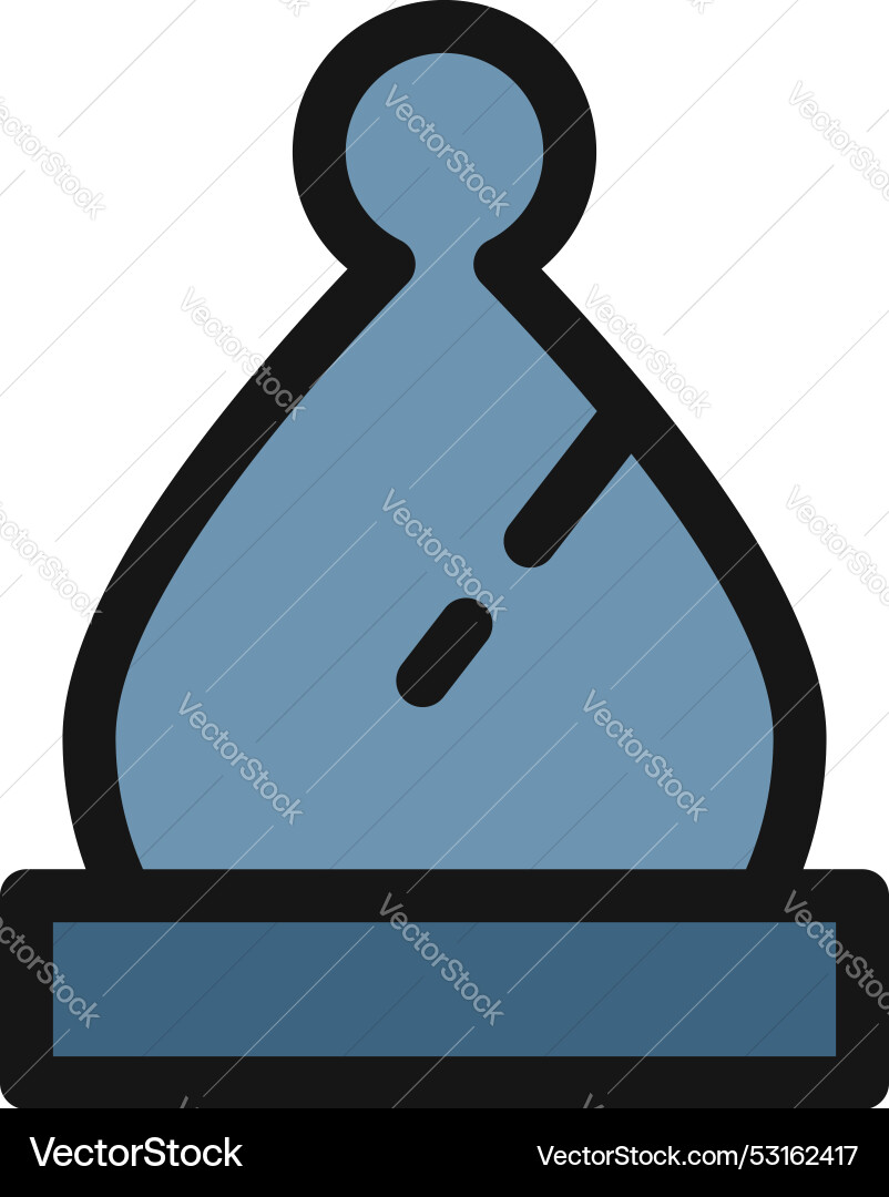 Icon bishop chess piece strategy game symbol Vector Image