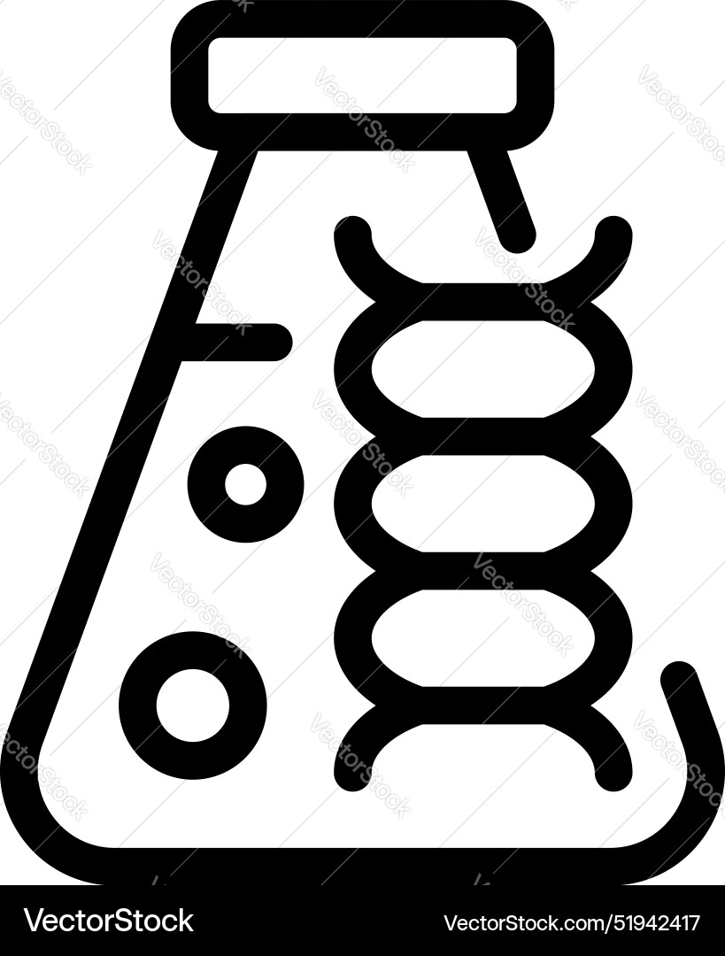 Laboratory flask containing dna strands icon Vector Image