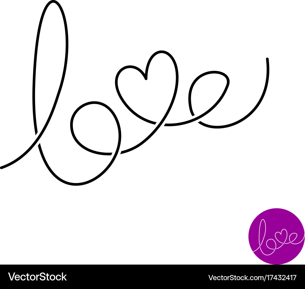 Love Letters Logo Love Letters Heart On Background Vector Stock Vector