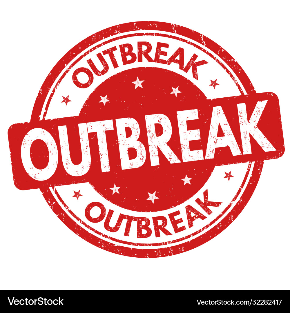 Outbreak sign or stamp Royalty Free Vector Image