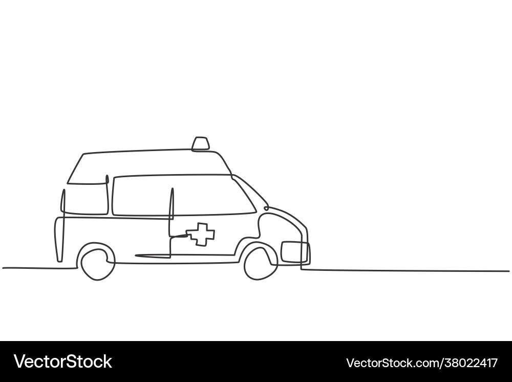 Single continuous line drawing hospital Royalty Free Vector