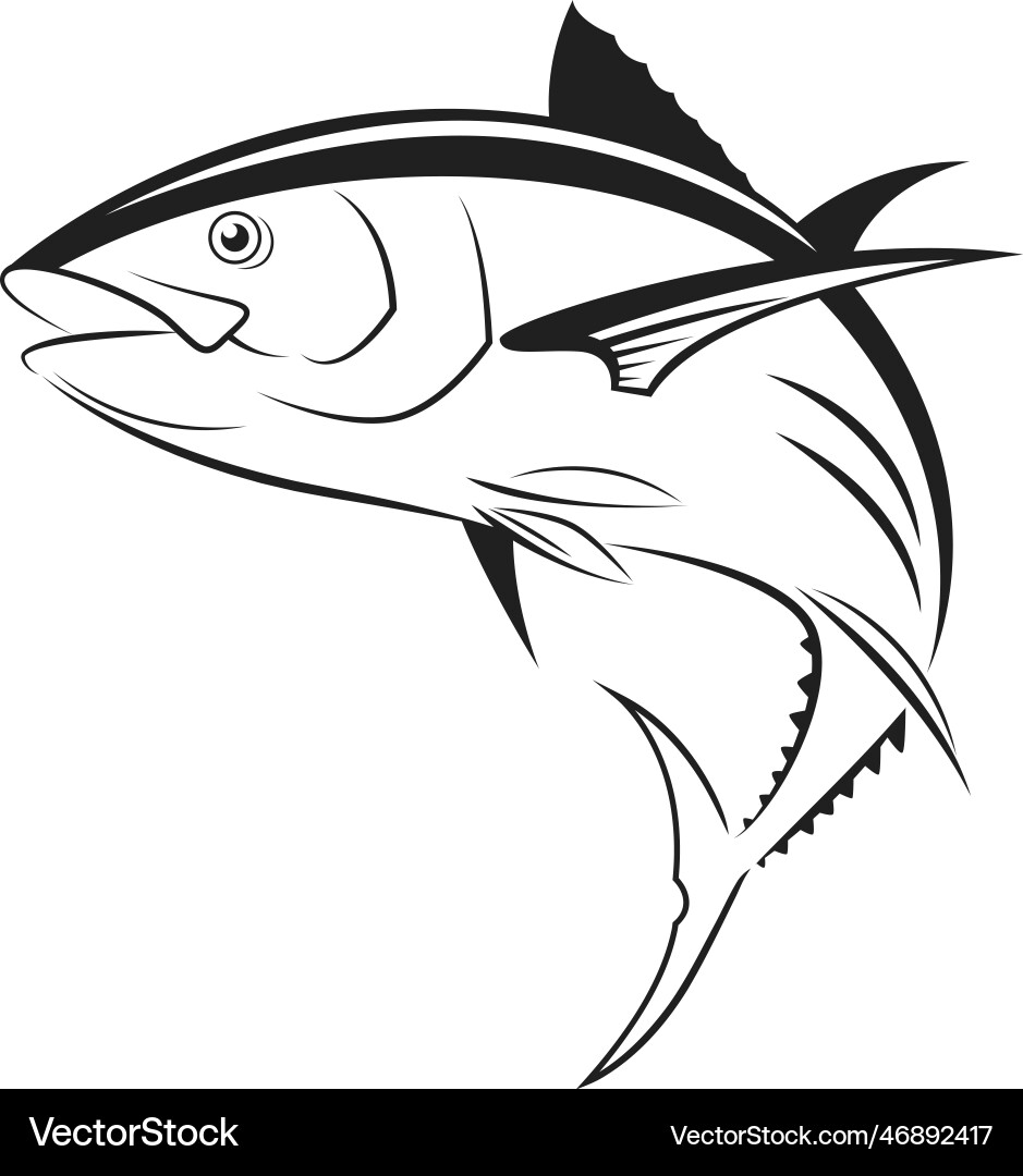 Tuna swimming Royalty Free Vector Image - VectorStock