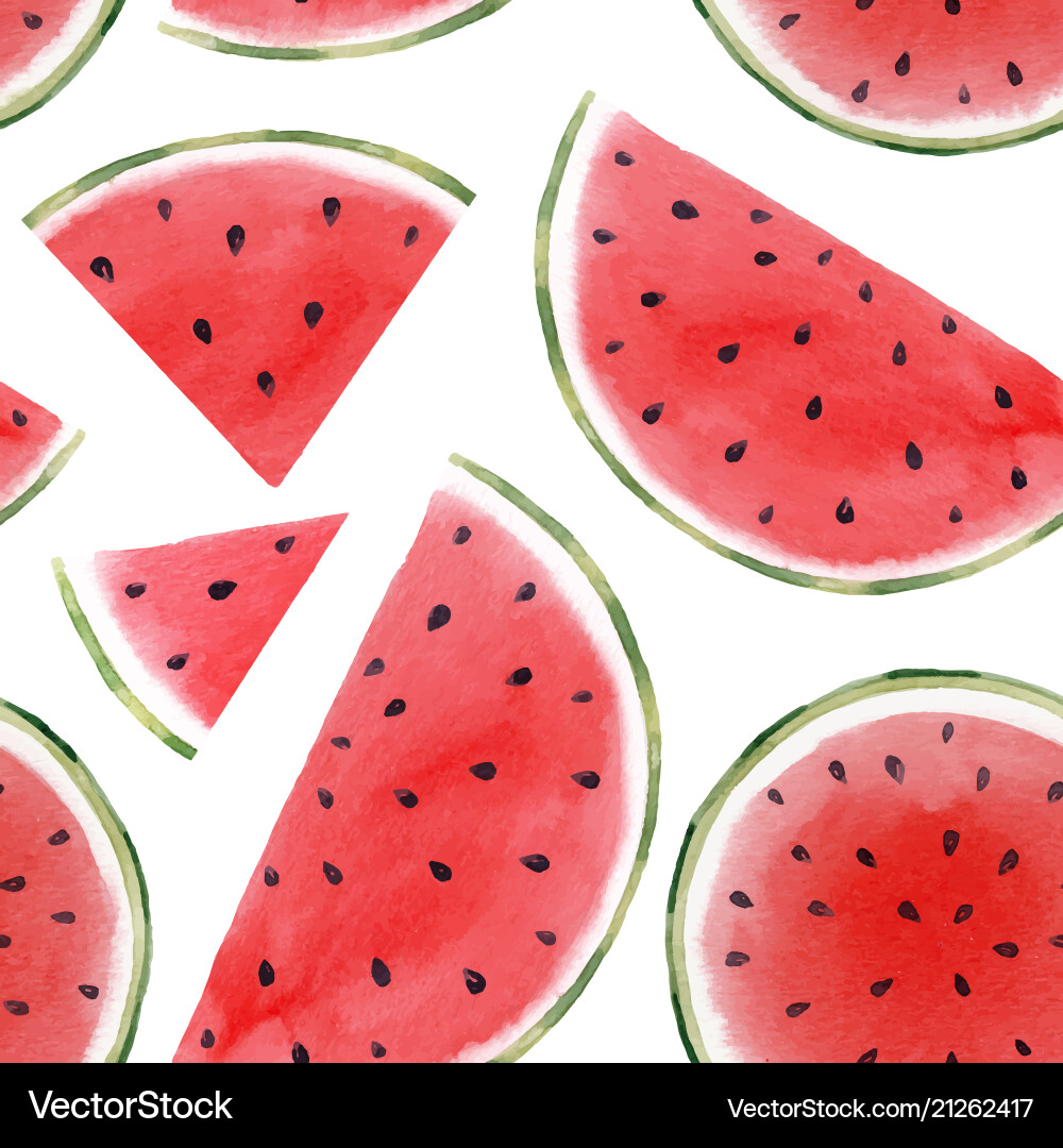 Watercolor watermelon seamless pattern Royalty Free Vector