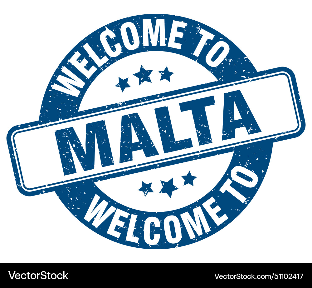 Welcome to malta stamp round sign Royalty Free Vector Image