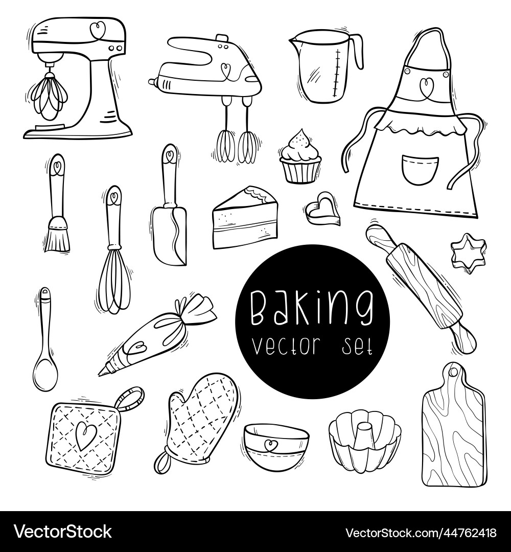 Adorable Baking Doodles Royalty Free Vector Image