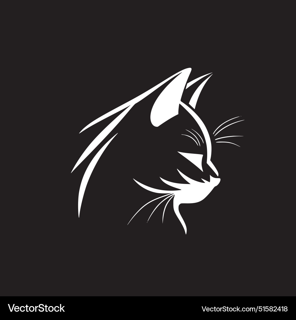 Cat - minimalist and flat logo Royalty Free Vector Image