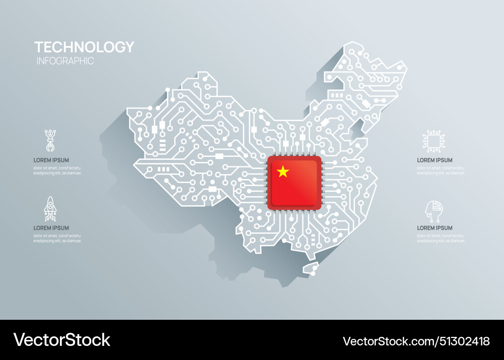 Circuit chip board semiconductor technology Vector Image
