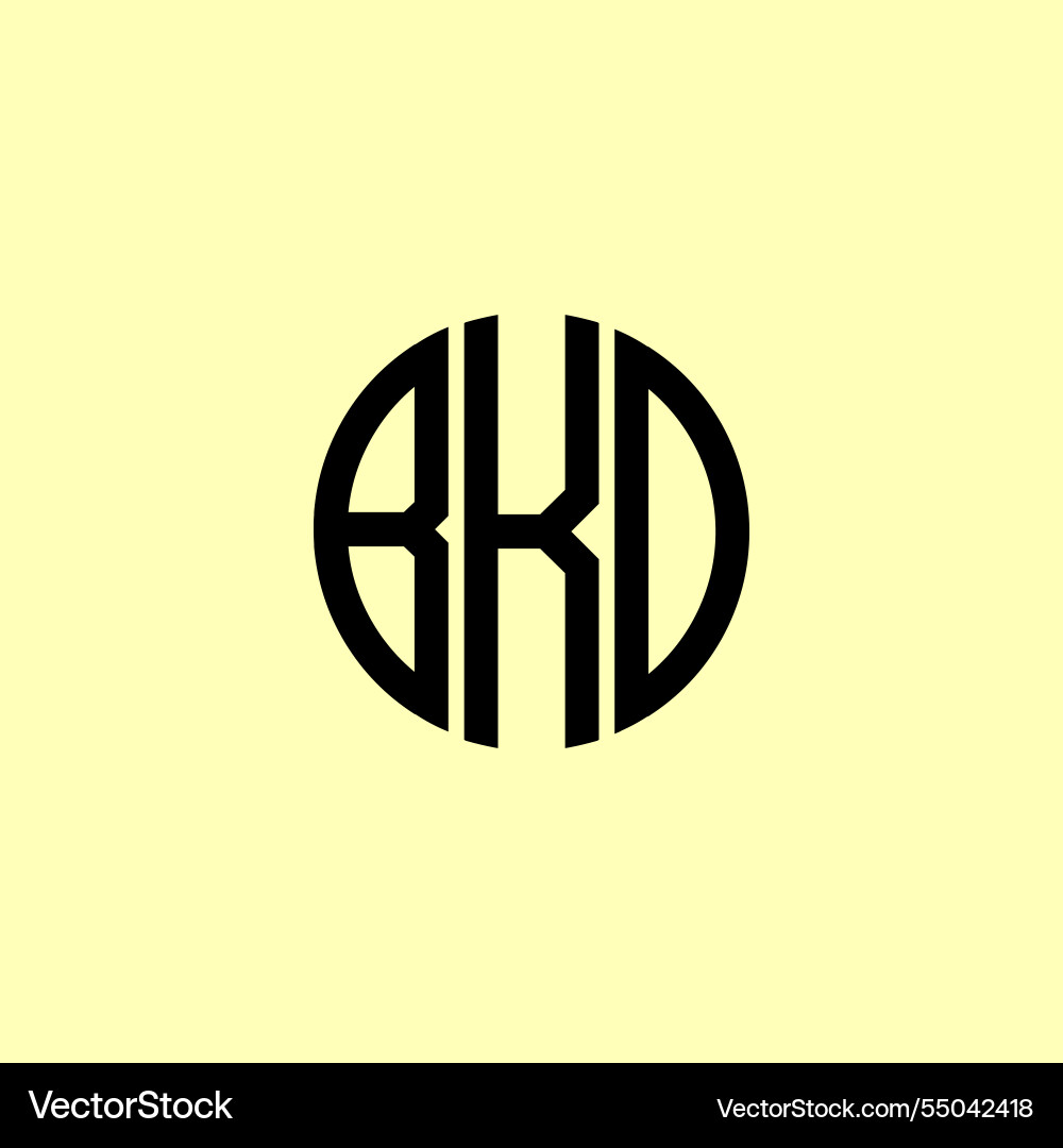 Creative rounded initial letters bkd logo Vector Image