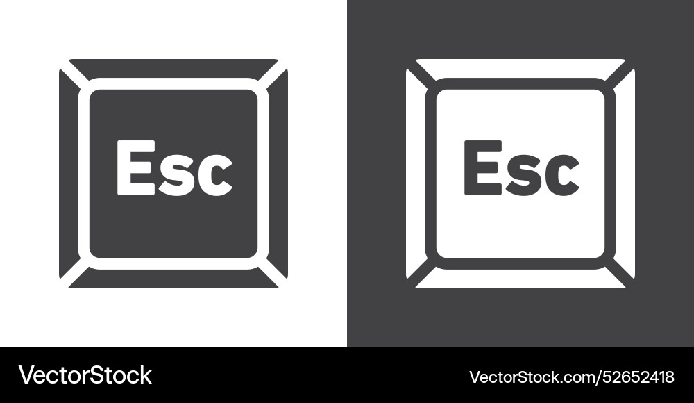 Esc icon thin line set Royalty Free Vector Image