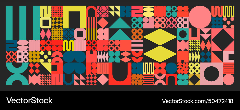 Geometric texture with simple shapes symbols Vector Image