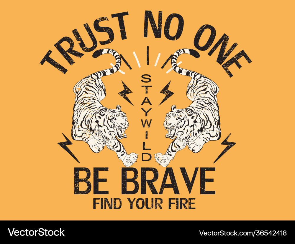 Japanese Tiger Print - Trust No One Royalty Free Vector