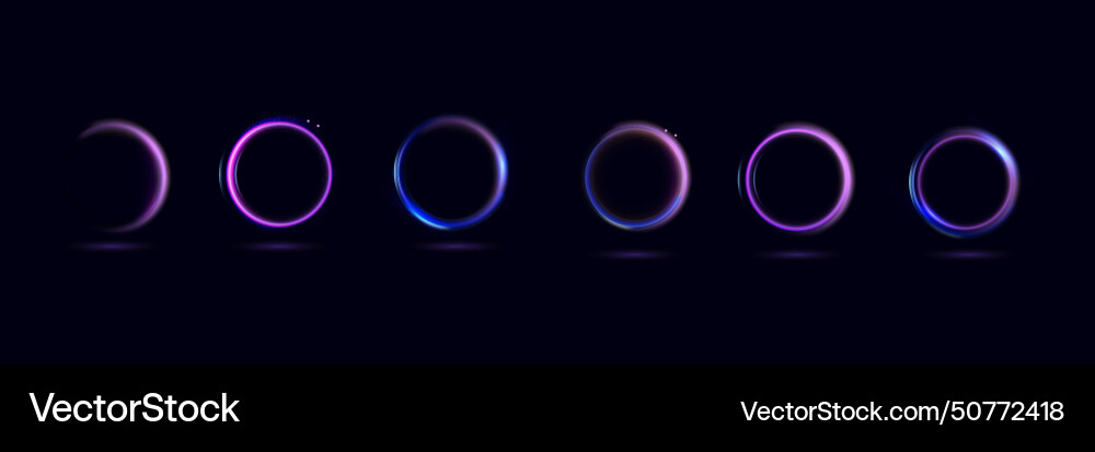 Neon swirl curve blue line light effect abstract Vector Image