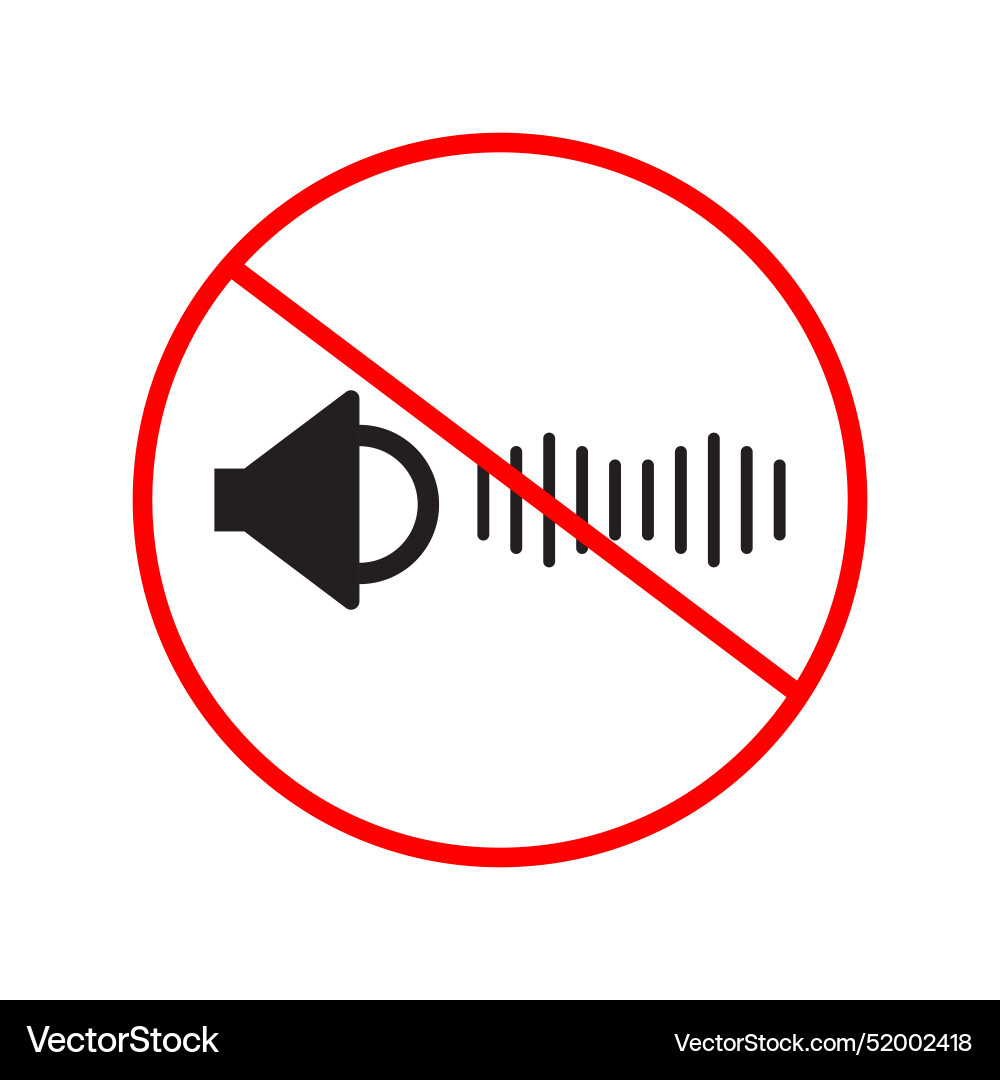 No noise sign maintain quiet in designated silent Vector Image