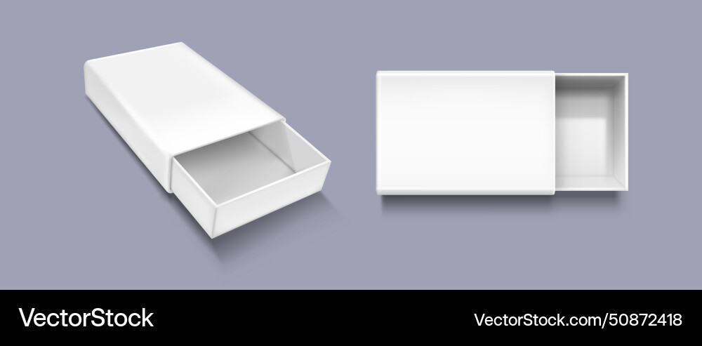 Open slide box mockup realistic Royalty Free Vector Image