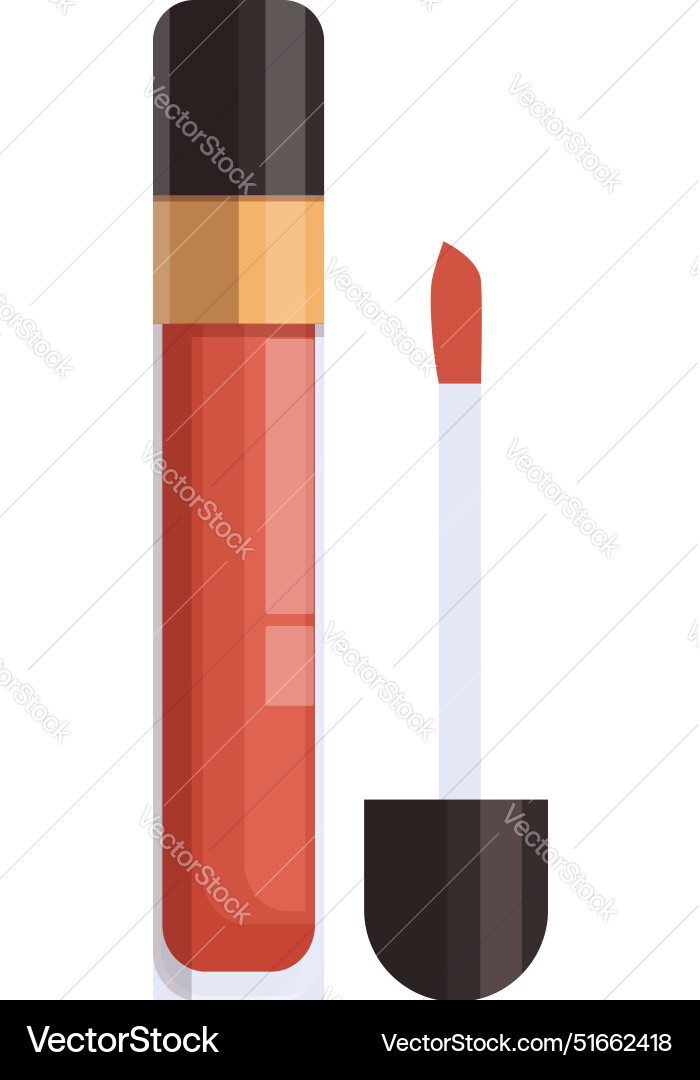 Red lip gloss standing with applicator out Vector Image