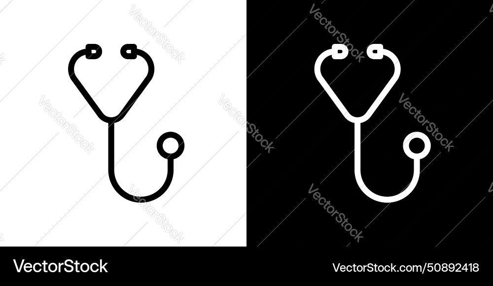 Stethoscope icon set doctor medic diagnostic Vector Image