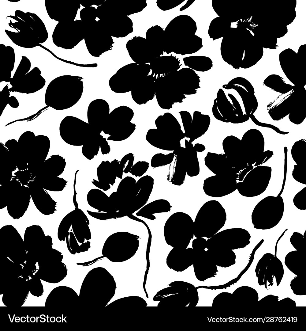 Abstract blooming ink seamless pattern Royalty Free Vector