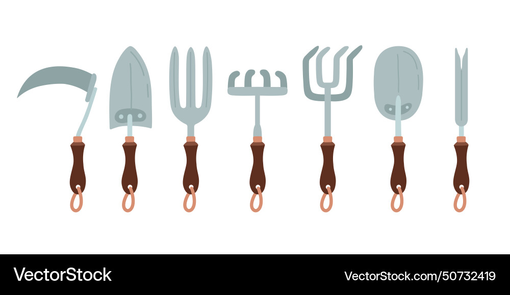 Agriculture tools elements set items Royalty Free Vector