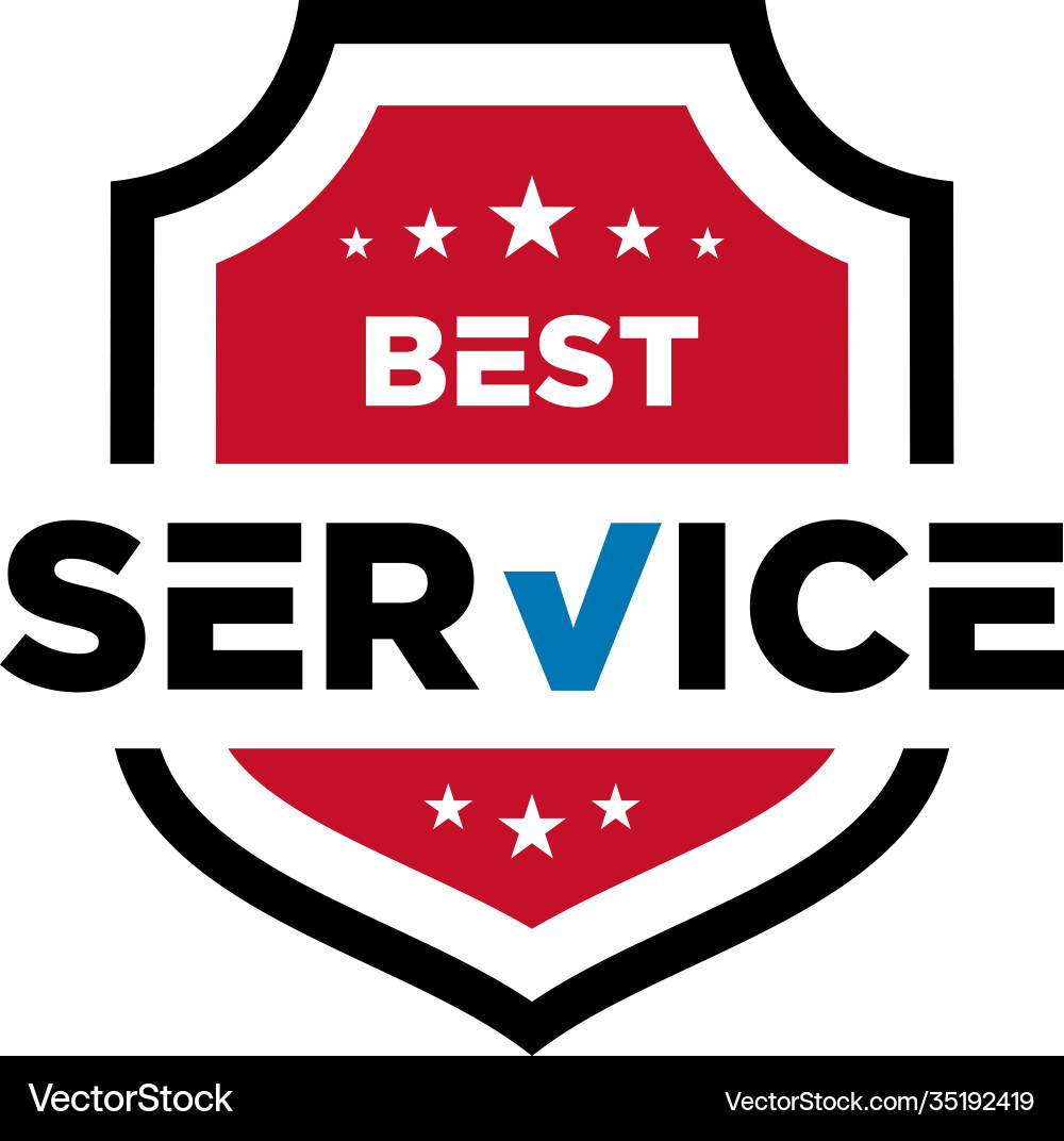Best service icon shield Royalty Free Vector Image