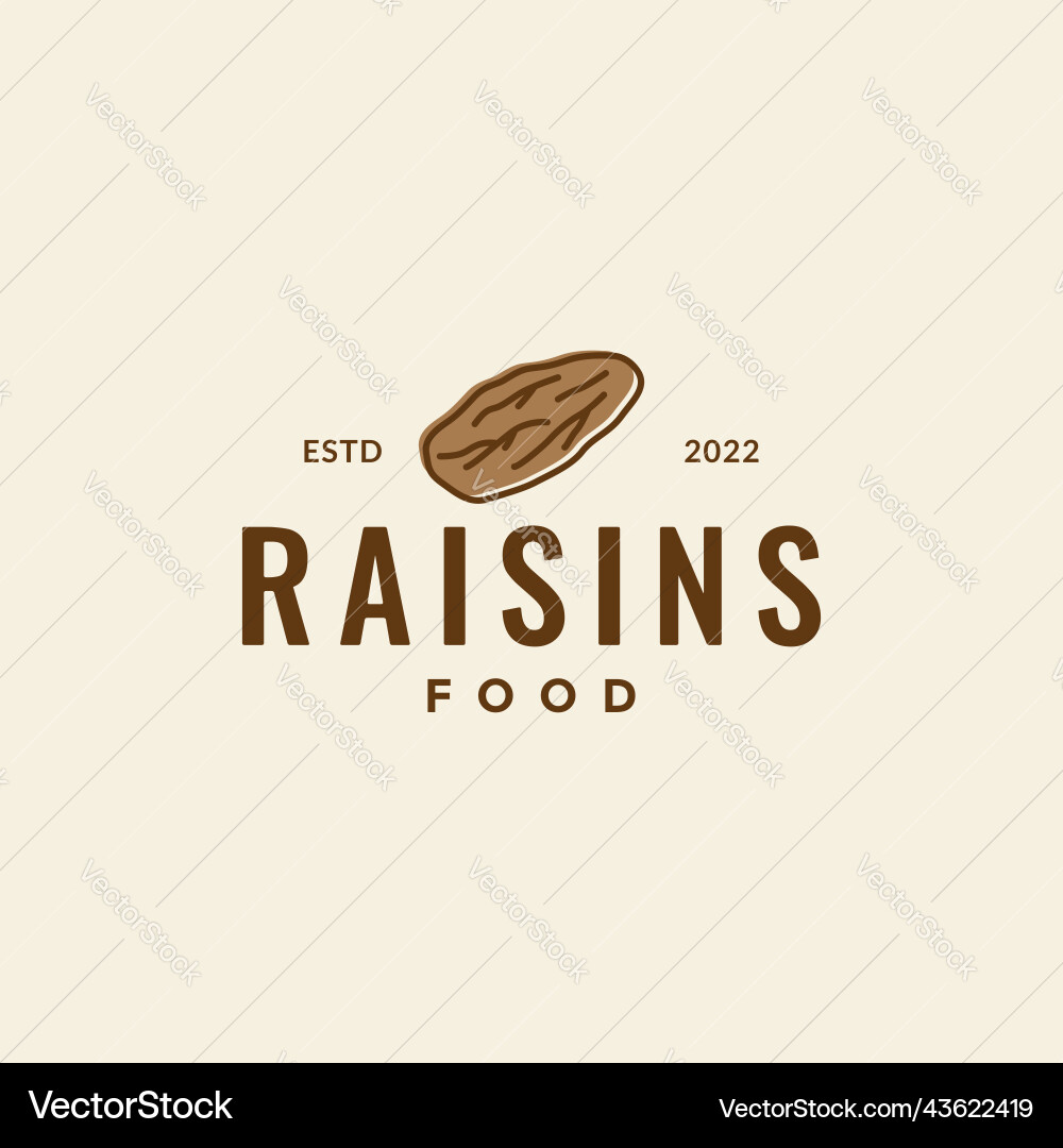 Brown Raisins Food Logo Royalty Free Vector Image