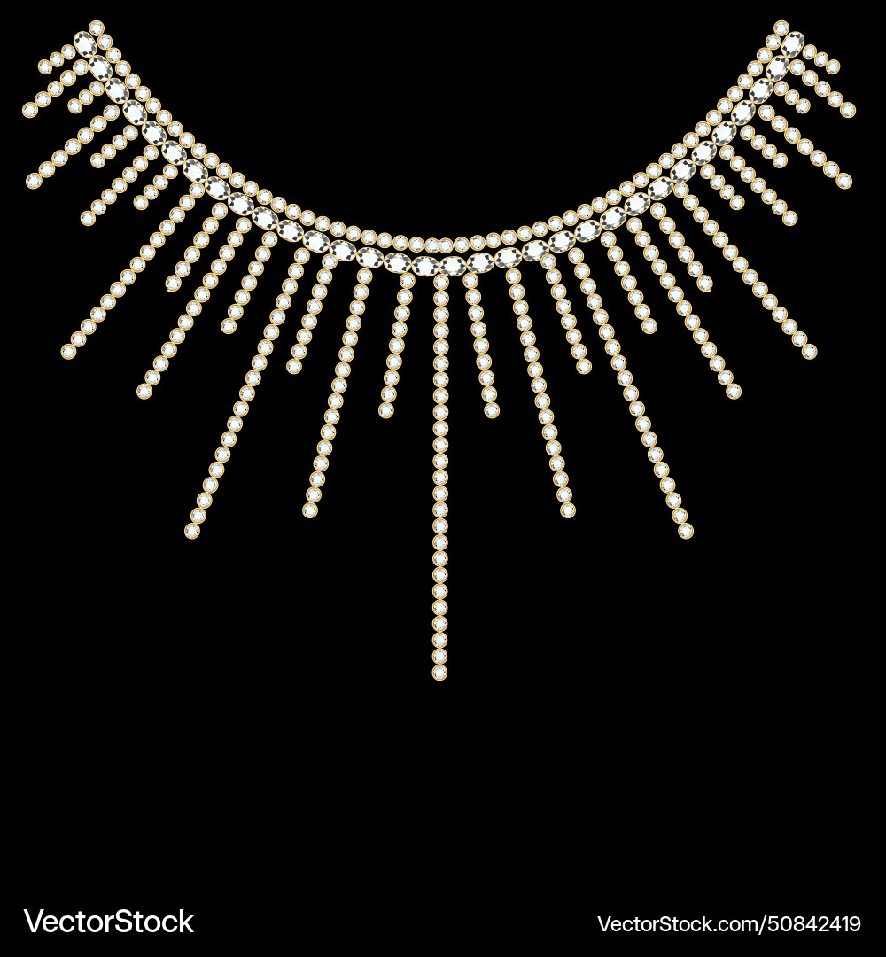 Collar neck decoration with rhinestones Royalty Free Vector