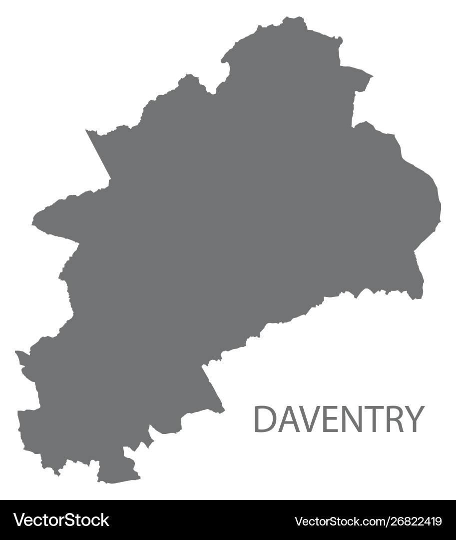 Daventry grey district map east midlands Vector Image