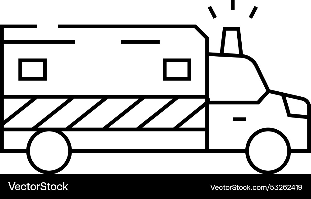 Emergency services alert line icon Royalty Free Vector Image