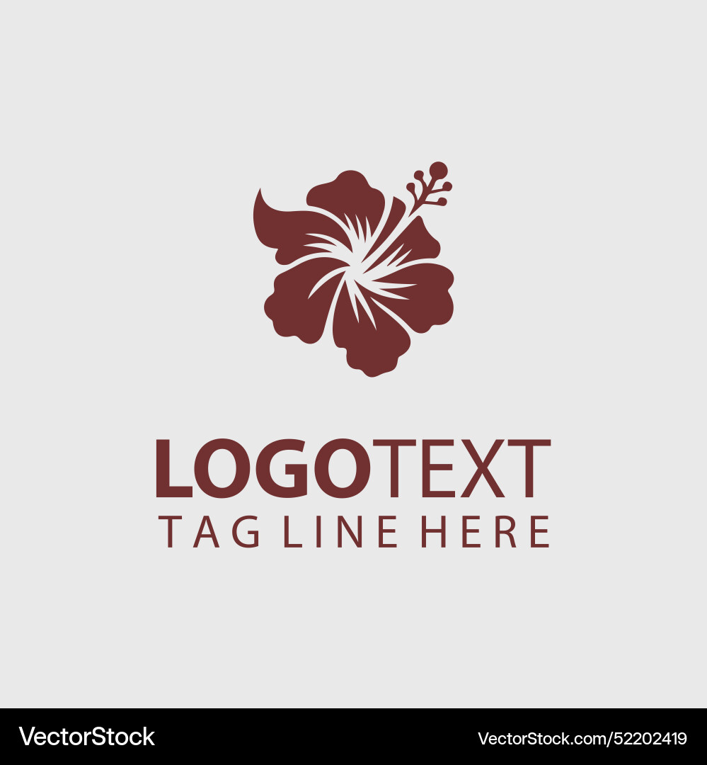 Hibiscus flower logo Royalty Free Vector Image