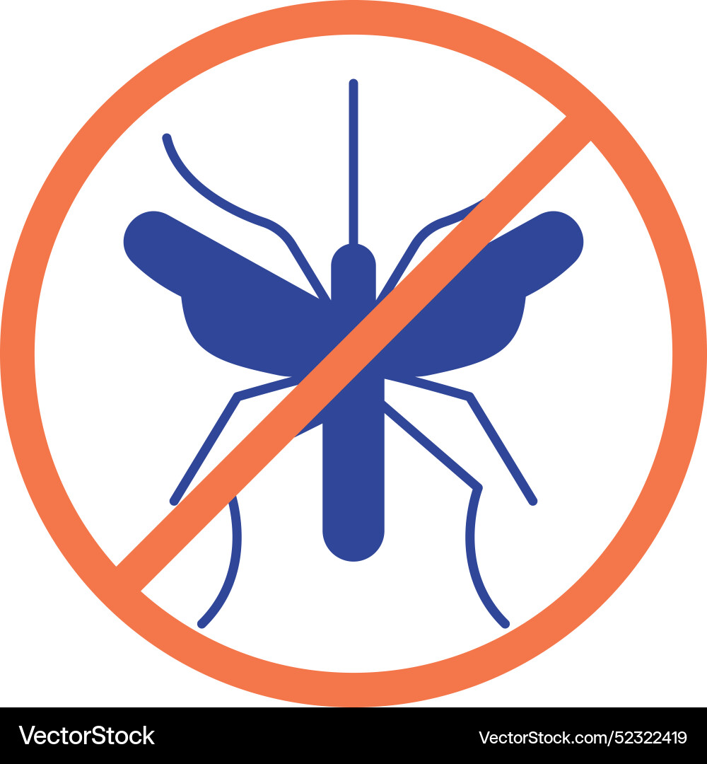 Insect danger and warning sign with aedes mosquito