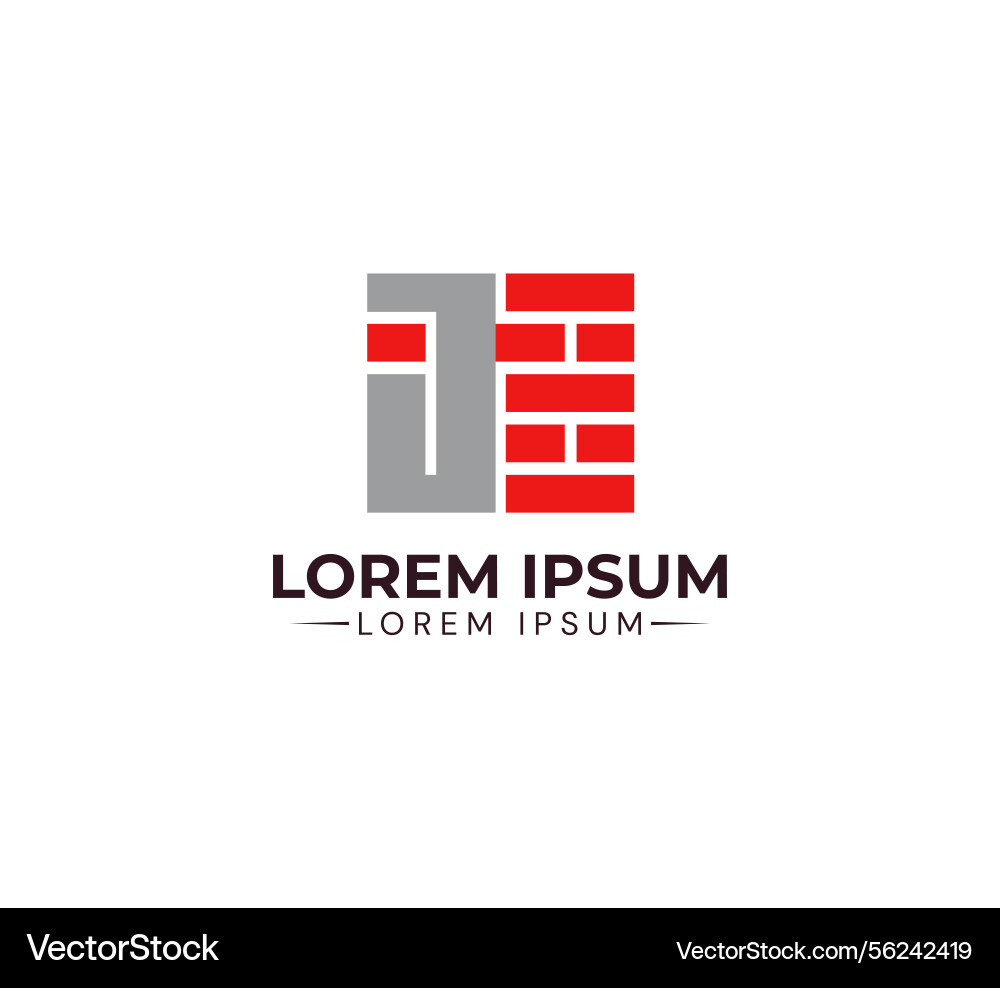 J letter brick logo design Royalty Free Vector Image