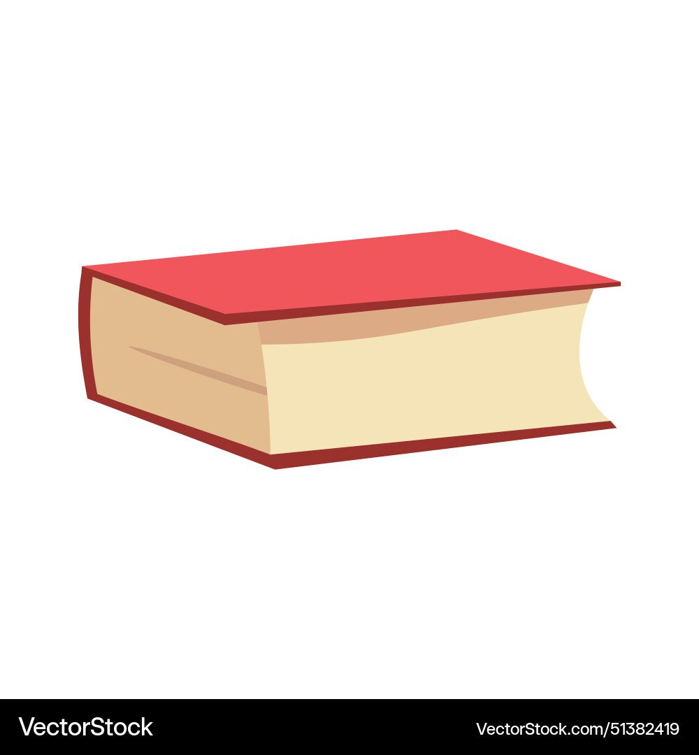 Red single book flat icon Royalty Free Vector Image