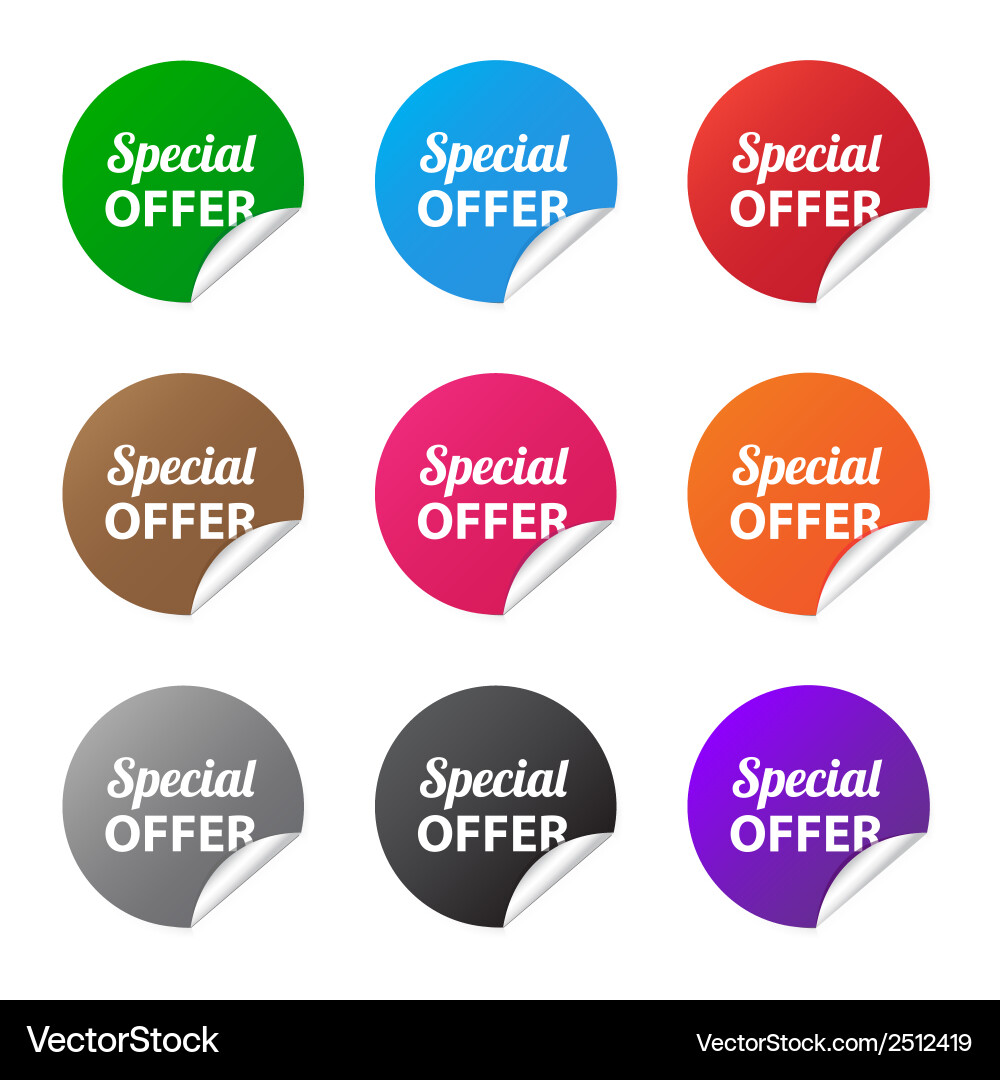 Special offer stickers Royalty Free Vector Image