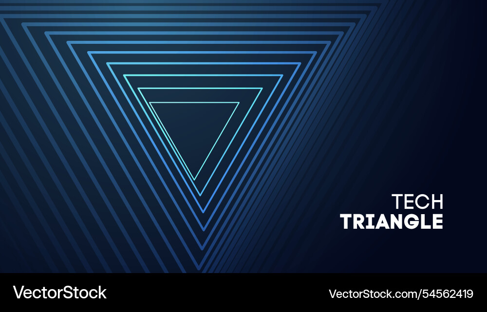 Triangle technology background big data tunnel Vector Image