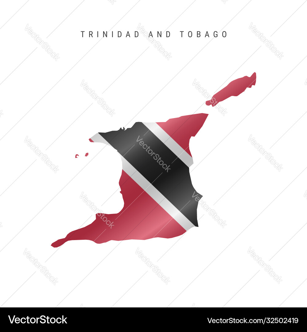Waving flag map trinidad and tobago Royalty Free Vector