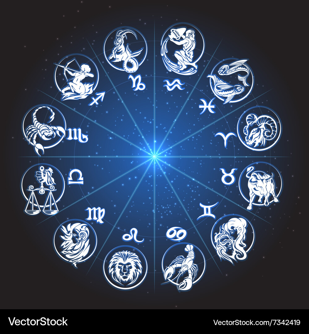 Zodiac circle horoscope Royalty Free Vector Image