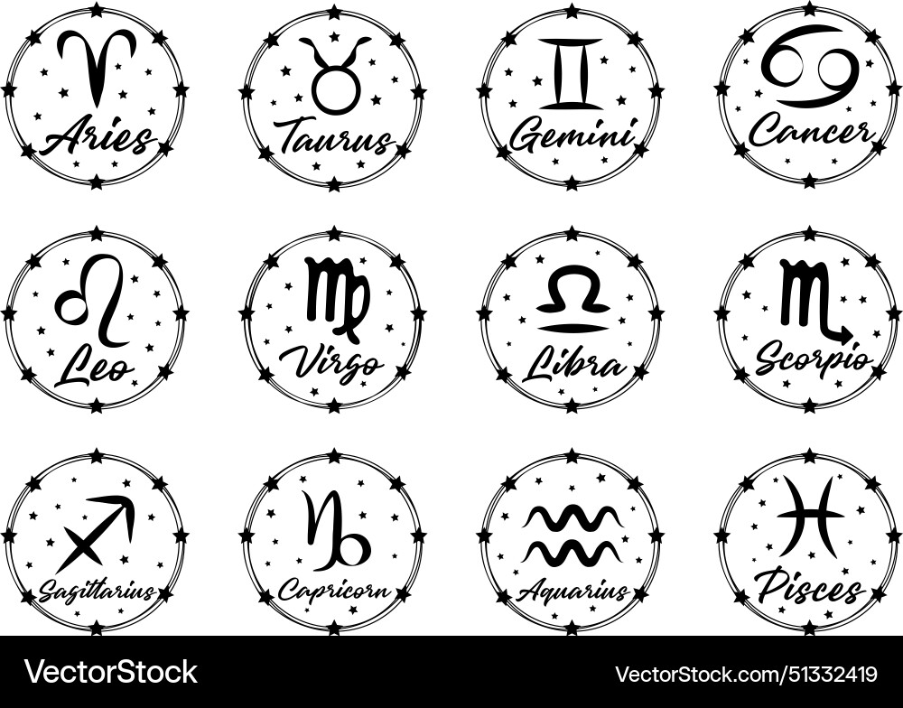 Zodiac constellation collection astrology Vector Image