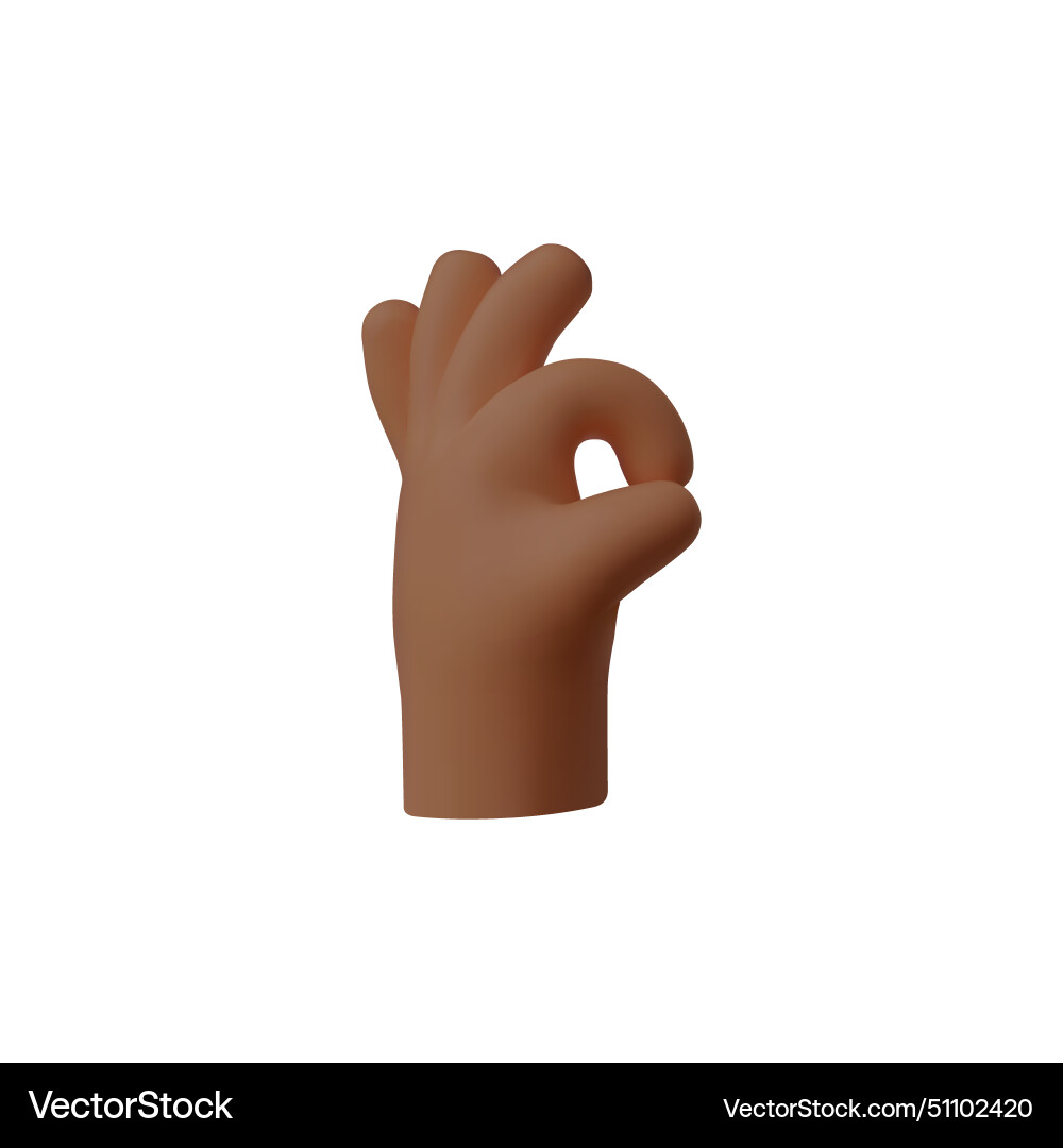 3d ok hand gesture icon cartoon style on Vector Image
