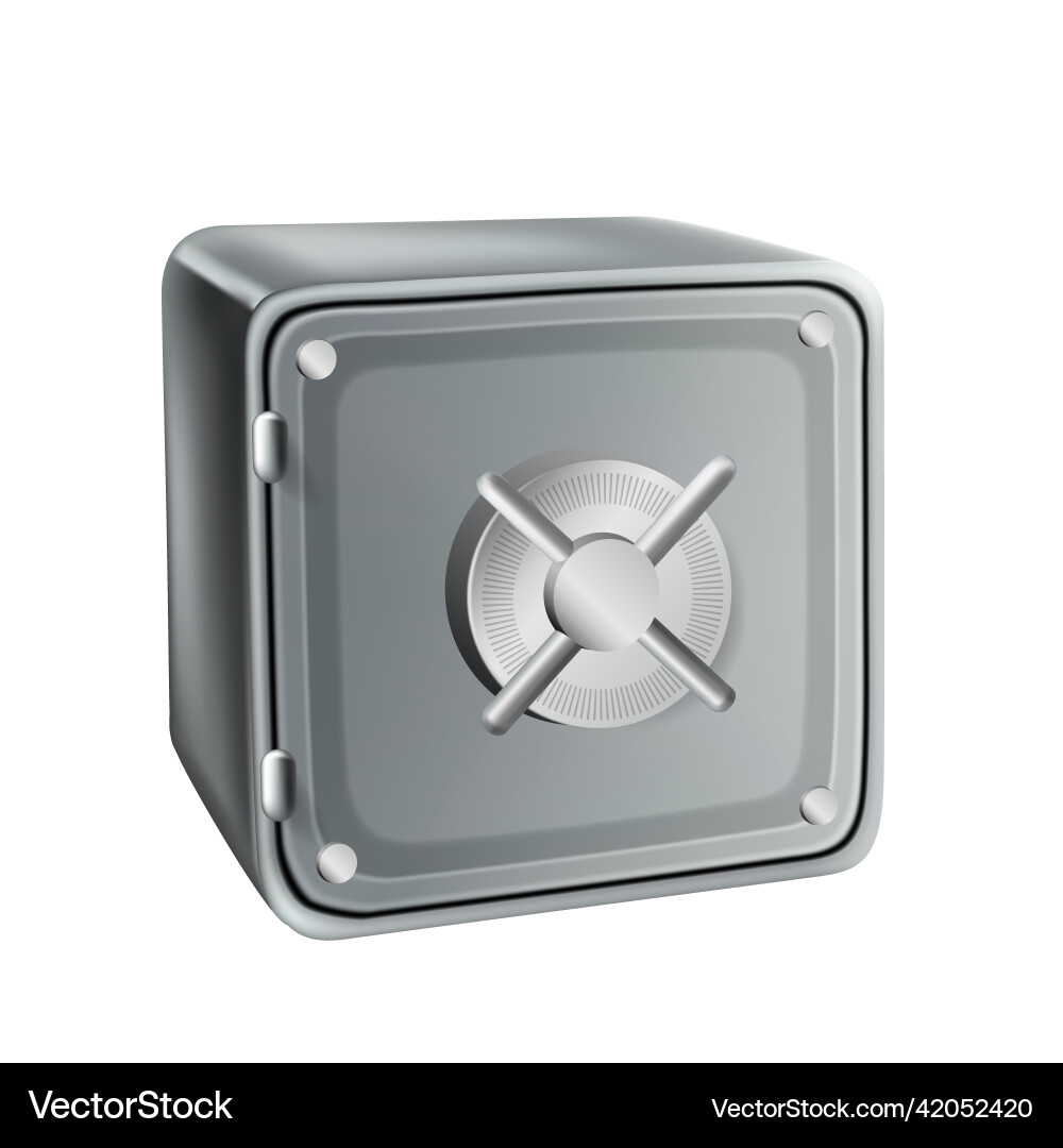 Bank safe metallic tool for save money Royalty Free Vector