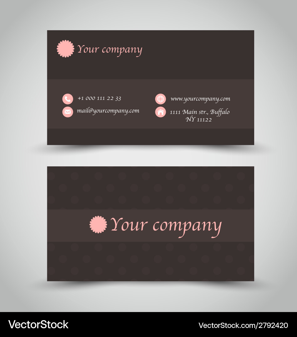 Business card set template brown chocolate color Vector Image